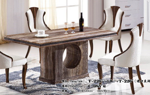 China modern rectangle 1.4m marble dining table furniture supplier