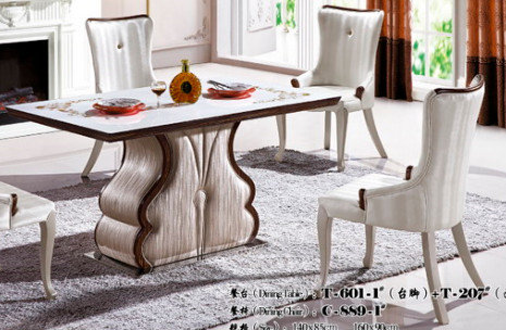 China restaurant modern rectangle 6 seater marble dining table furniture supplier