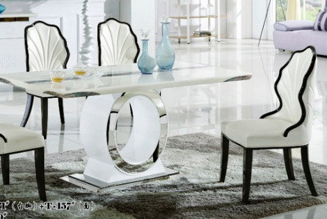 China luxury modern rectangle marble dining room table furniture supplier