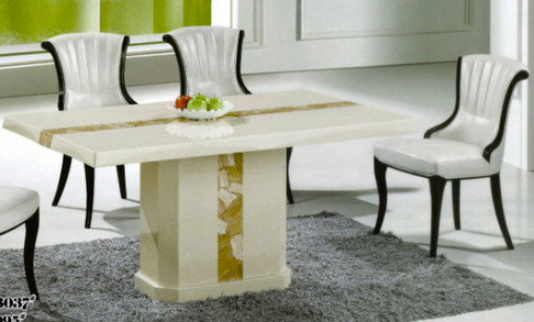 China luxury modern rectangle marble dining room furniture table supplier