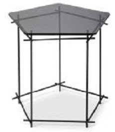China North Europe pentagon glass corner table furniture supplier