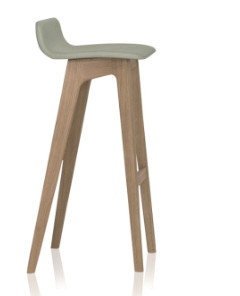 China North Europe style solid wood bar chair with cushion seat supplier
