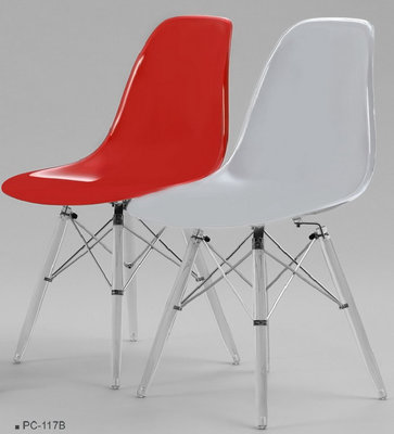 China transparent Eames DSR plastic side chair furniture supplier