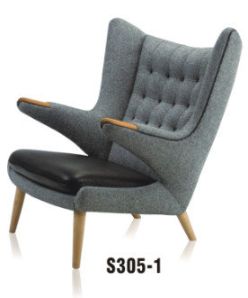 China modern home upholstered chaise chair with ottoman supplier