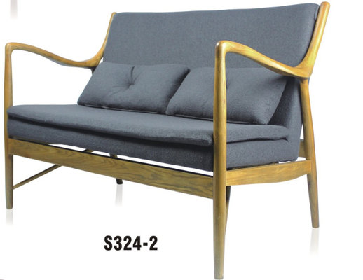 China America style wooden frame home upholstered 2 seater leisure sofa furniture supplier
