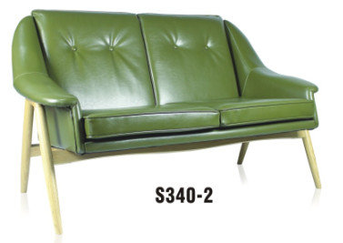 China America style home upholstered wooden frame 2 seater arm leather sofa furniture supplier