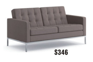 China America style mid century home 2 seater sofa with stainless steel foot supplier