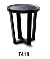 China America style black round solid wood coffee table furniture supplier
