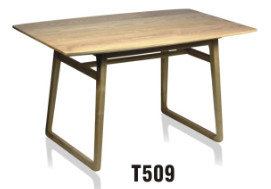 China America style mid century wooden rectangle dining table with slab leg supplier