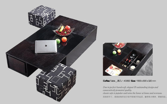 China Modern living room rectangle coffee table with storage supplier