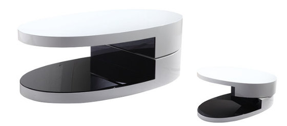 China Modern living room oval MDF coffee table supplier