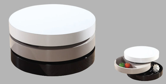 China Modern round coffee table with storage box supplier