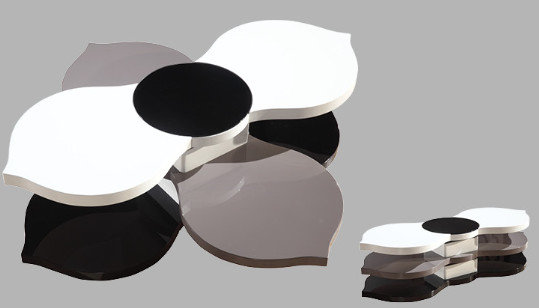 China modern living room flower shape coffee table furniture supplier