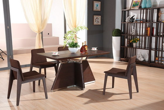 China luxury rectangle MDF dining table with metal leg supplier