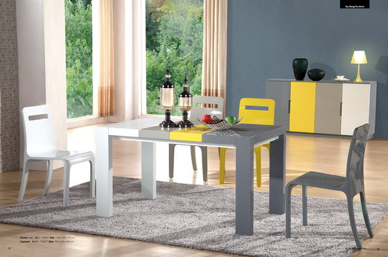 China modern rectangle painted glossy MDF dining table supplier