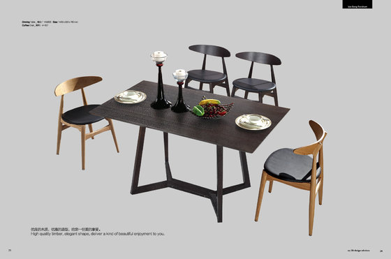China mid century rectangle wooden dining table furniture supplier