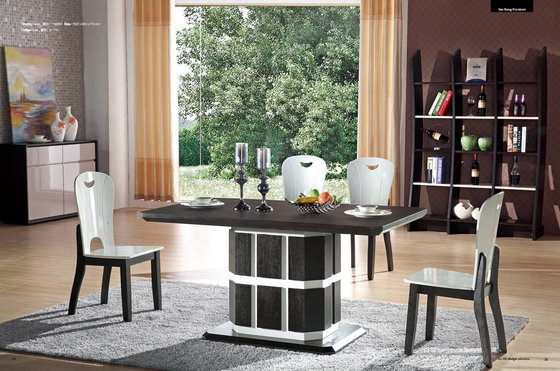 China high quality rectangle 4 seater MDF with veneer laminated dining table furniture supplier