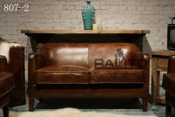 China luxury antique 2 seater leather sofa furniture supplier