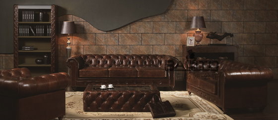 China luxury Antique America style leather sofa set furniture supplier