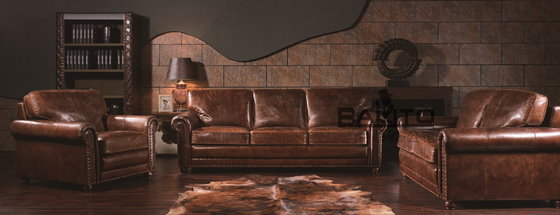 China classic Europe style leather 1+1+3 sofa set furniture supplier