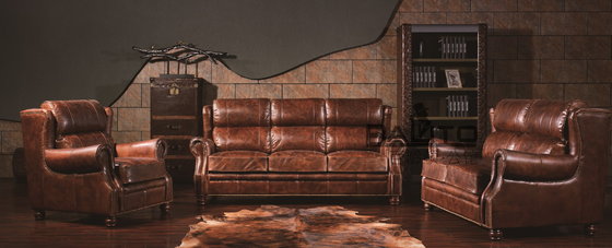 China classic Europe style 1+2+3 genuine leather sofa set furniture supplier