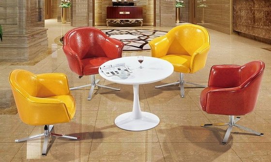 China modern PU leather meeting chair furniture/PU leather swivel coffee chair supplier