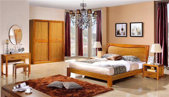 China solid wood bed room set supplier