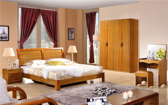 China modern wooden 1.5m bed room set furniture supplier