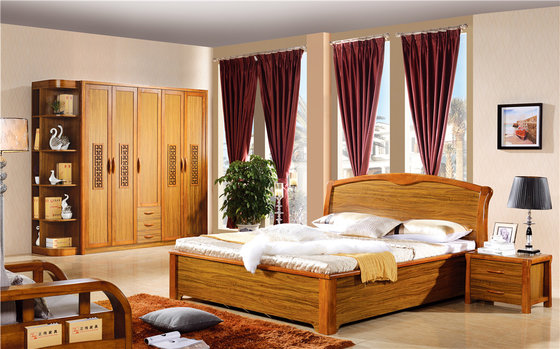 China modern wooden bed with storage supplier