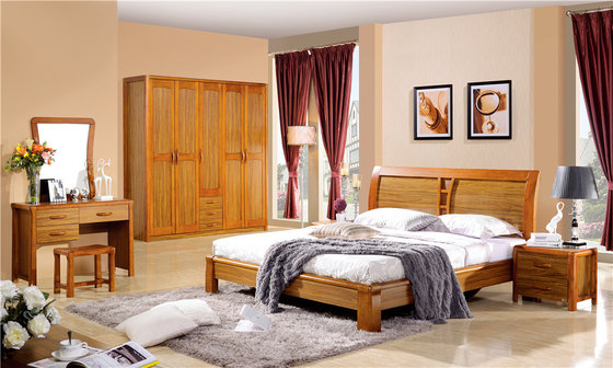 China modern Zingana wood bed room furniture supplier