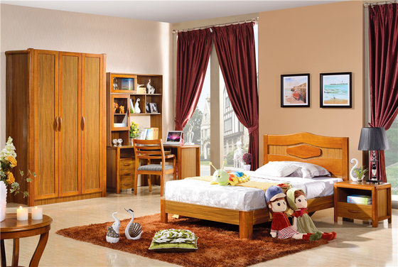 China modern Zingana wood children single bed room set furniture supplier