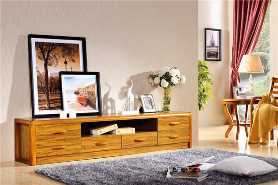 China modern Zingana wood TV cabinet low cabinet furniture supplier