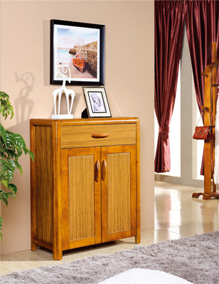 China modern Zingana wood shoe cabinet furniture supplier