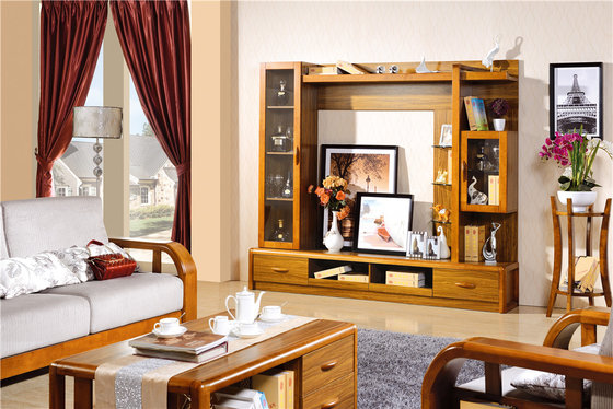 China modern Zingana wooden comibined high TV cabinet furniture supplier