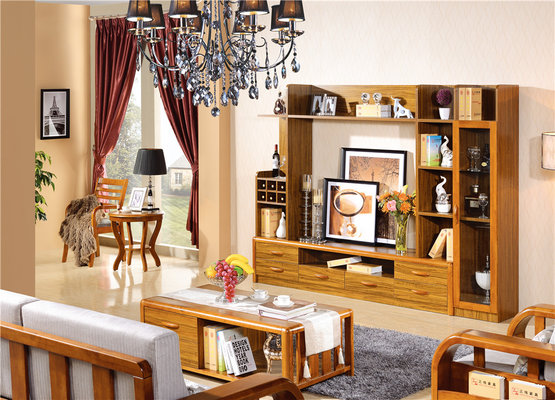 China modern Zingana wooden comibined high cabinet TV stand furniture supplier