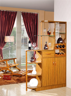 China modern Zingana wood wine cabinet furniture supplier