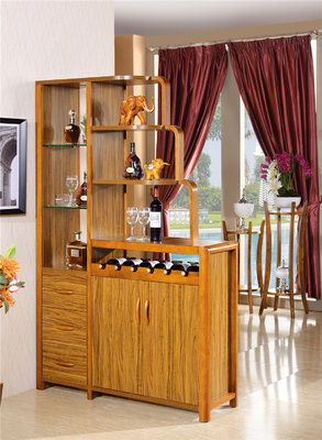 China modern Zingana solid wood wine cabinet furniture supplier