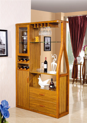 China modern Zingana solid wood wine rack cabinet furniture supplier
