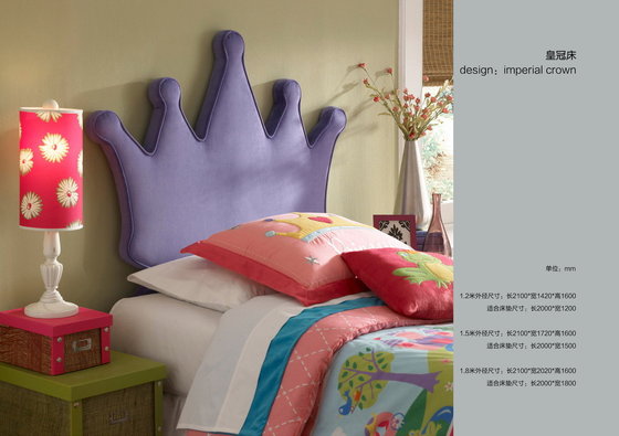 China modern America style fabric crown bed furniture supplier