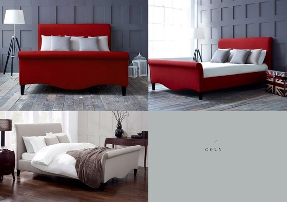 China modern fabric double bed furniture supplier