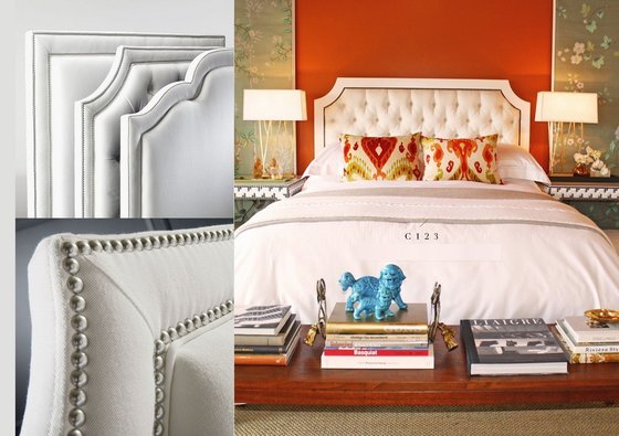 China modern America style fabric soft king bed furniture supplier