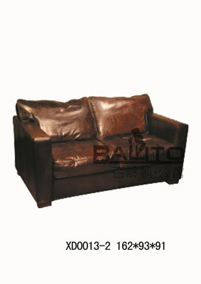 China Luxury classic antique two seater leather sofa/classical two persons leather sofa supplier