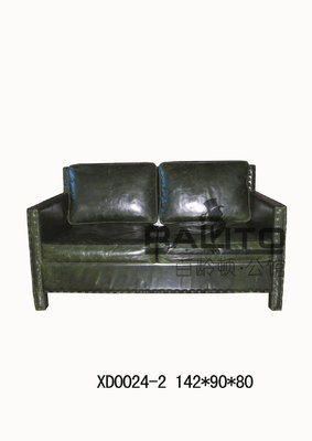 China Luxury classic antique 2 seater leather sofa/classical 2 persons leather sofa supplier