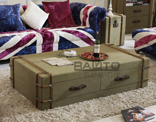China classic old style antique canvas coffee table box furniture supplier