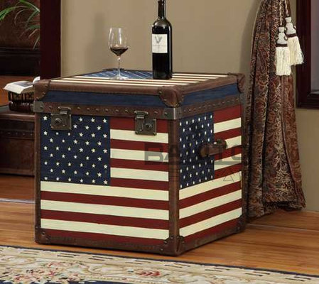 China classical old style antique canvas fabric USA flag case furniture supplier