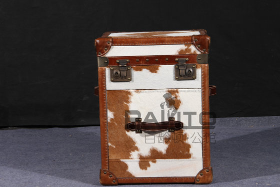 China classical antique leather drawers case furniture supplier