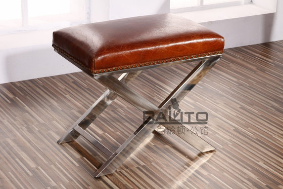 China classical old style leather stool club furniture supplier