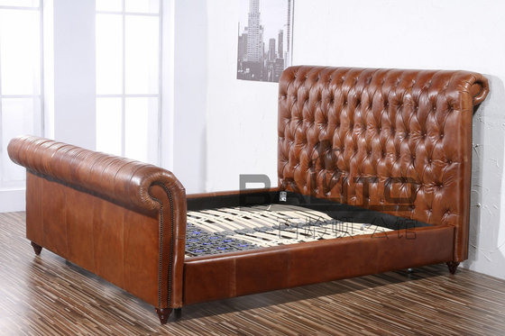 China classical old style antique luxury leather bed furniture supplier