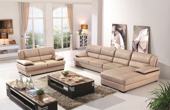 China modern home geniune leather corner sofa furniture supplier