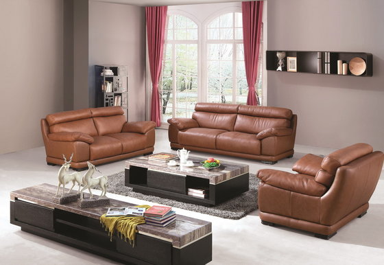 China living room modern cow leather sofa set furniture supplier